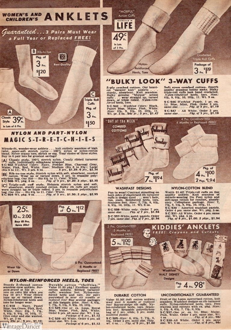 Vintage Socks | 1920s, 1930s, 1940s, 1950s, 1960s History
