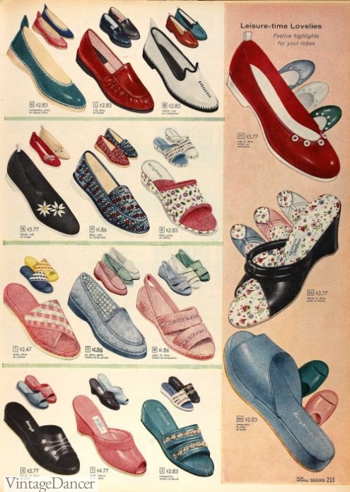 New Vintage Slippers, House Shoes, Boudoir Shoes for Ladies
