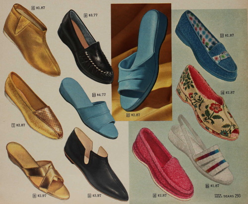 New Vintage Slippers, House Shoes, Boudoir Shoes for Ladies
