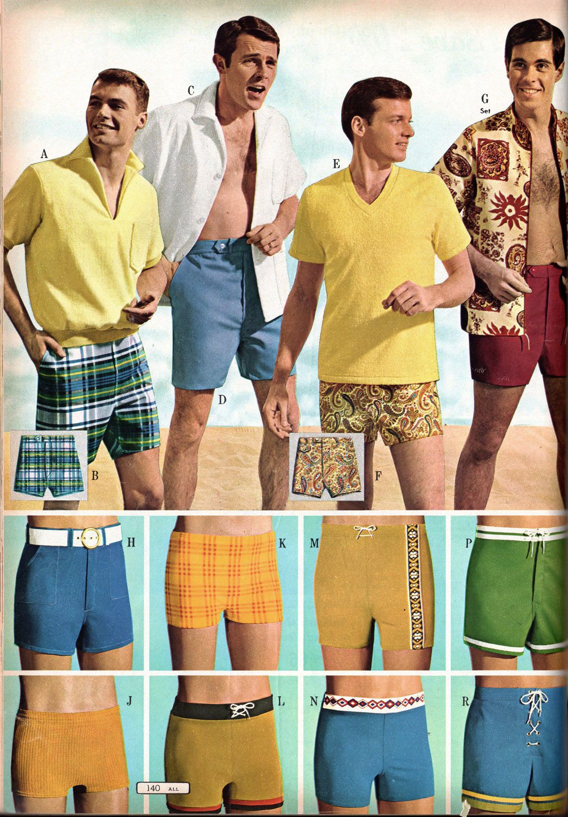 Retro Men's Swim Trunks - 1960s, 1970s, 1980s History