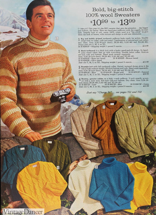 Men's Vintage Sweaters History 20s, 30s, 40s, 50s, 60s, 70s, 80s