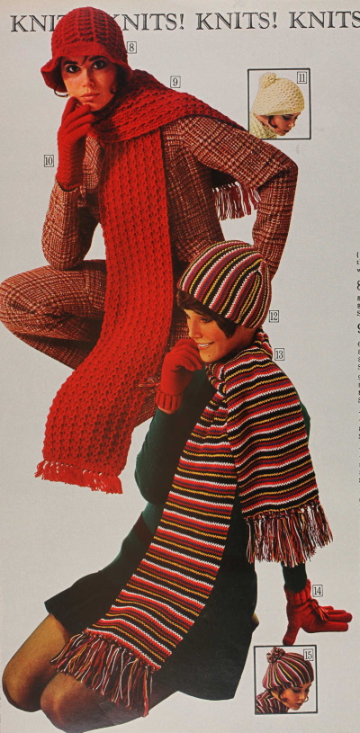 Vintage Knit Scarves, Shawls for Winter - History 1910-1970s