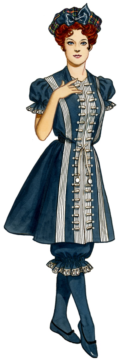 Victorian Swimsuits Patterns, Costumes | Edwardian Bathing Suits