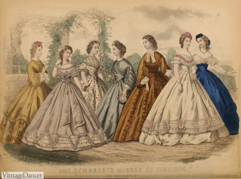 Victorian Fashion Colors & Fabrics 1840s-1890s