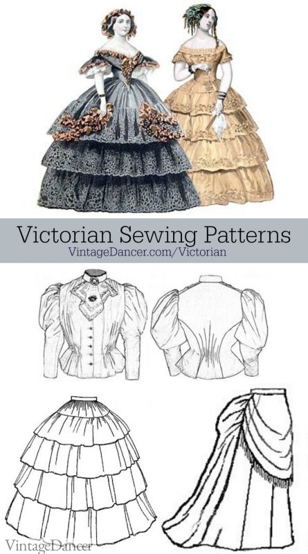 Victorian Sewing Patterns- Dress, Blouse, Hat, Coat, Lingerie