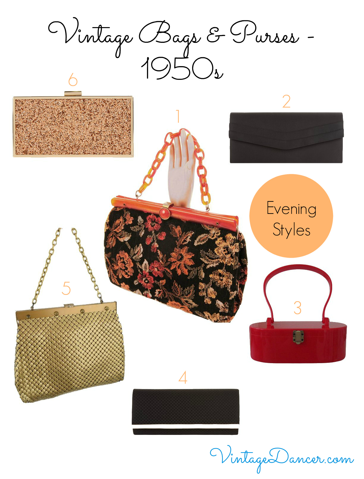 1950s Handbags, Purses, and Evening Bag Styles