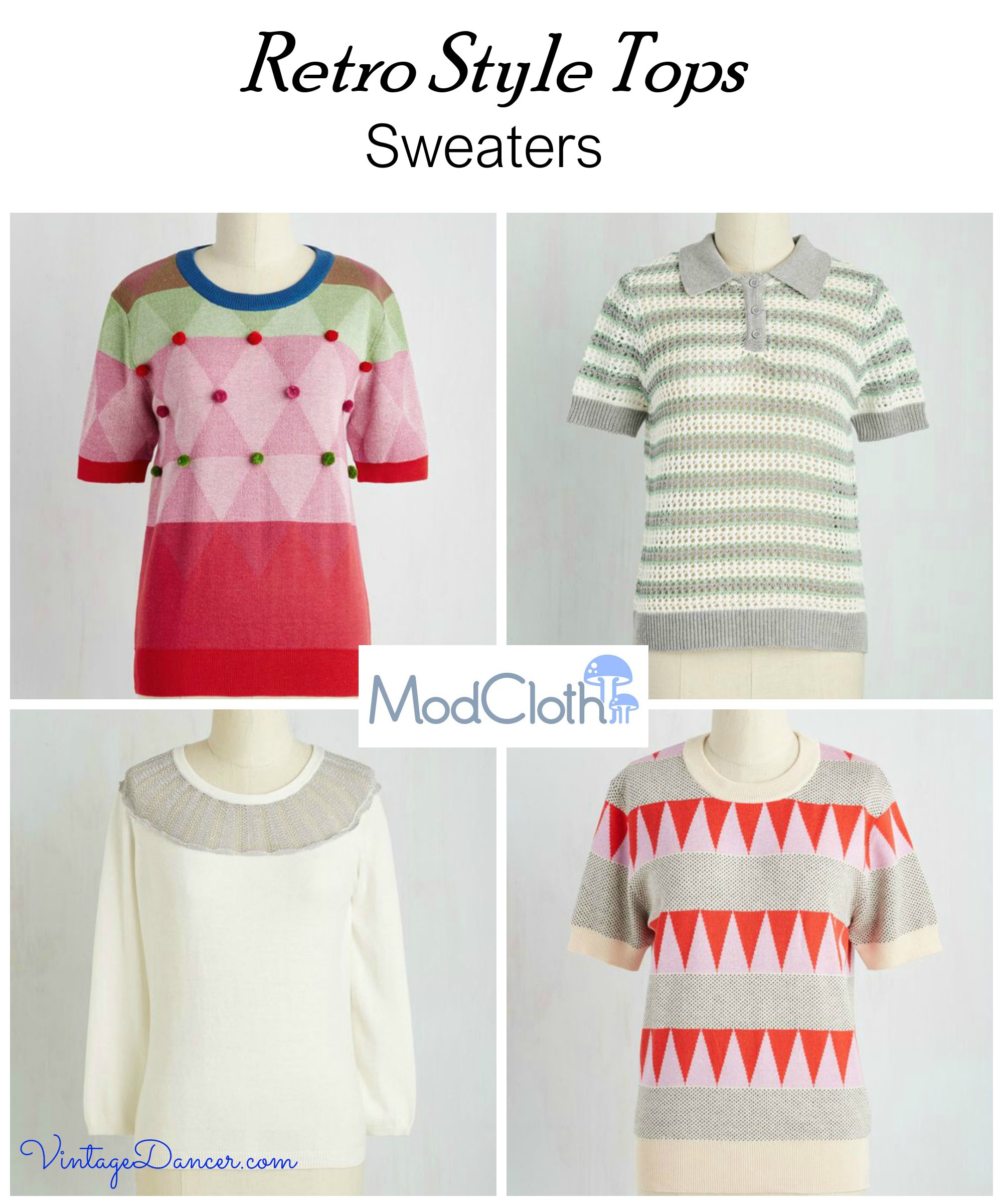 Retro Style Tops, Blouses and Cardigans