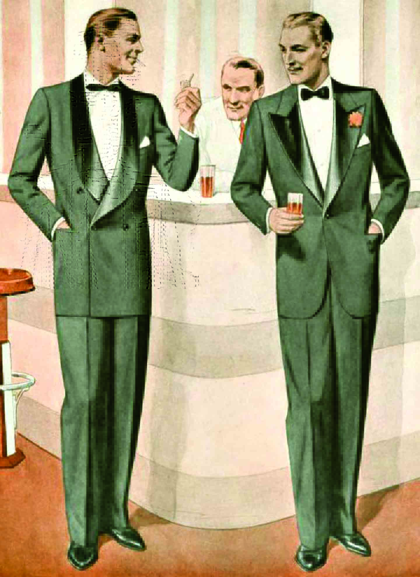 1940s Men's Formalwear, Tuxedos, Evening Attire
